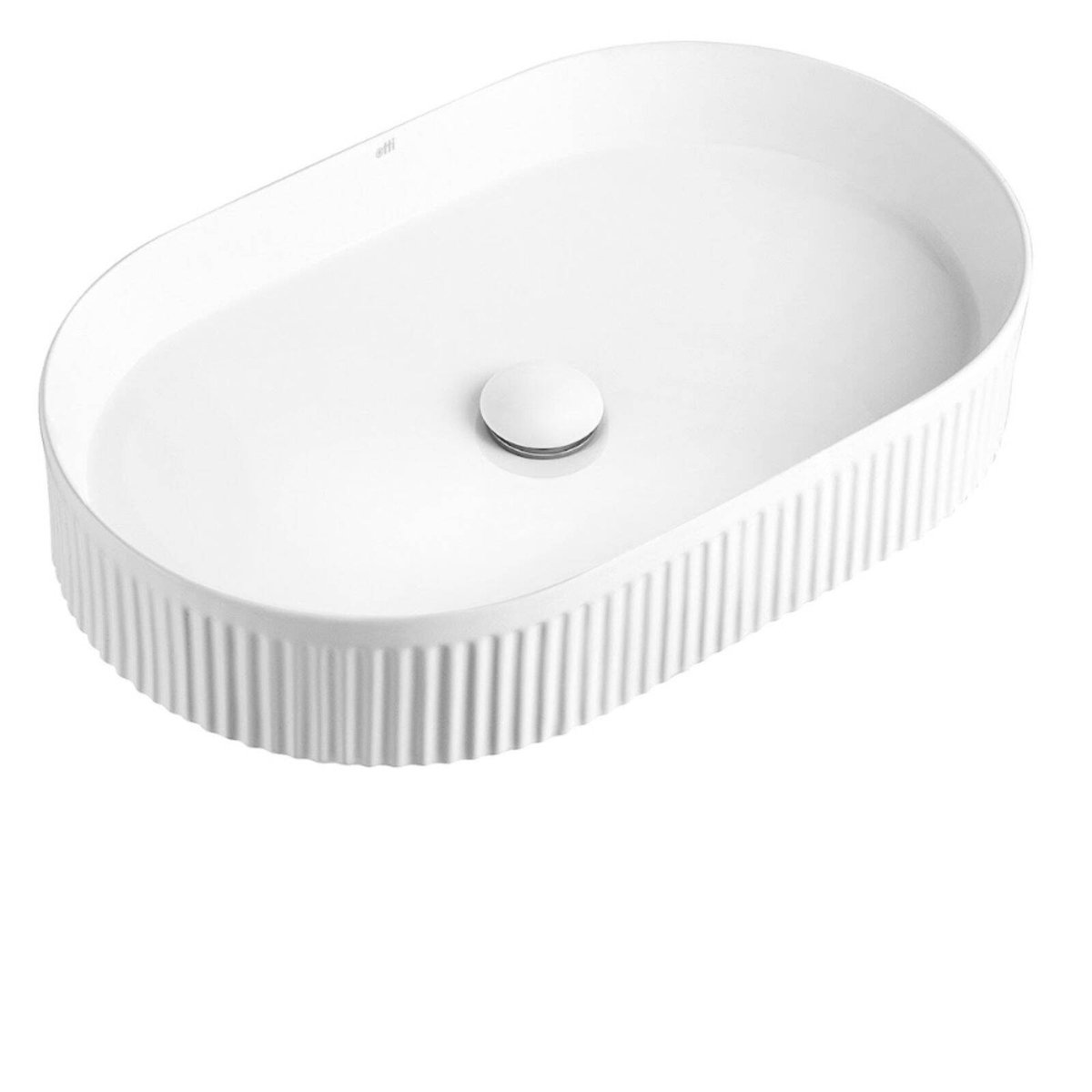 Attica 560 x 350mm White Gloss Windsor Oval Fluted Basin - Bunnings ...