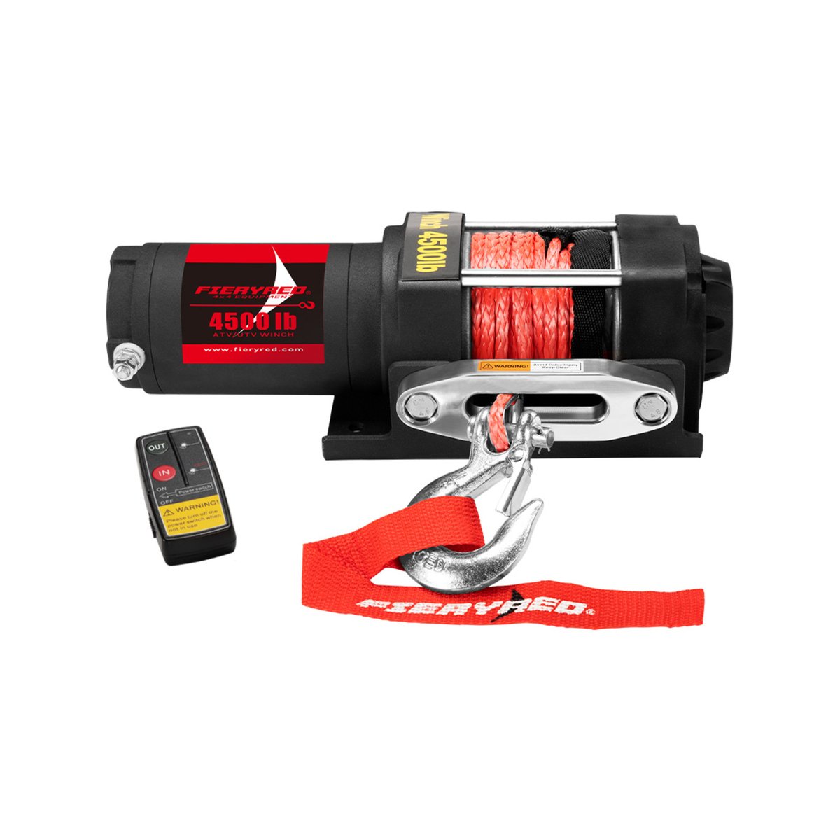 Fieryred 4500LBS/2041KG Wireless 12V Electric Winch Synthetic Rope ...
