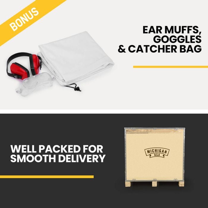 MICHIGAN 7HP 212cc Petrol Commercial Wood Chipper Shredder, Tree ...