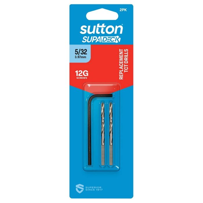 Sutton Tools 5/32" 12G TCT Supadeck Countersink Drill - 2 Pack ...