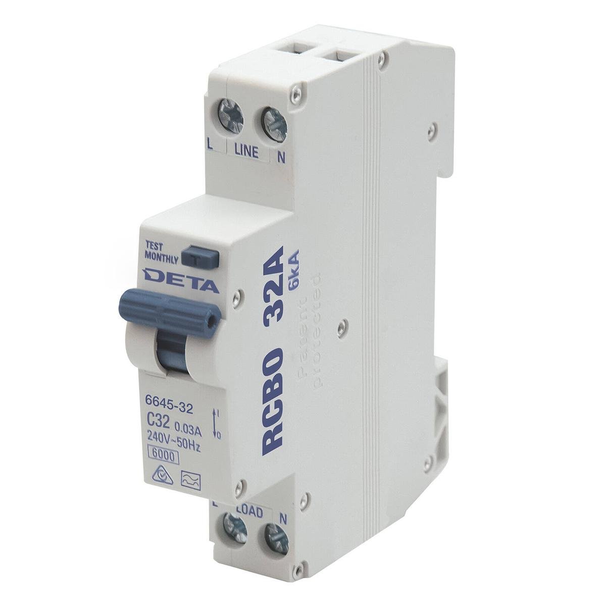 DETA 32A Residual Circuit Breaker With Overload Protection - Bunnings ...