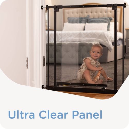 Perma Child Safety Black Clear Easy Fit Baby Gate - Bunnings Australia