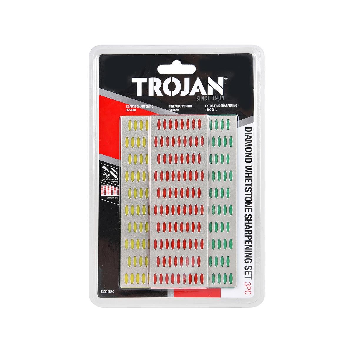 Trojan 3 Piece Diamond Whetstone Sharpening Kit - Bunnings Australia