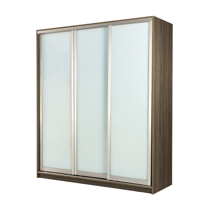 Bedford 1717mm 3 Door Sliding Robe Bundle With White Glass Doors Smoked Ash Bunnings Australia