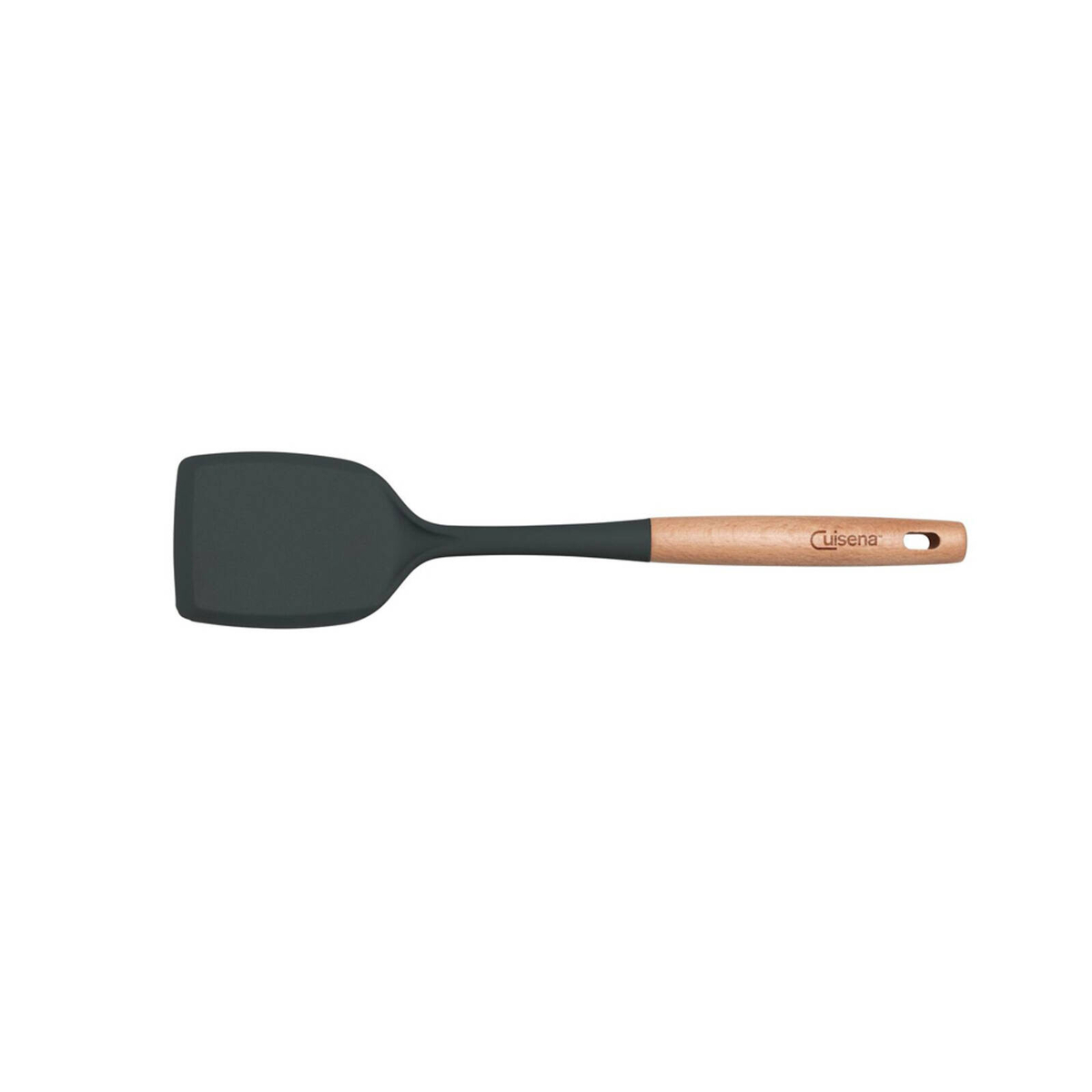 Cuisena Beech Wood 37cm Silicone Solid Turner Cooking Utensil - Black ...