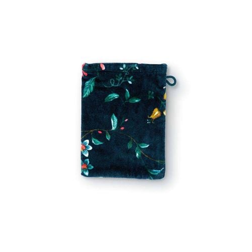 Pip Studio 16cm x 22cm Dark Blue Les Fleurs Dark Blue Cotton Wash Mitt ...