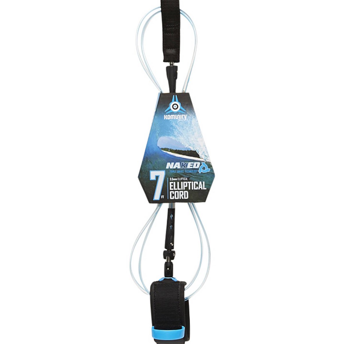 Komunity 7ft Naked Elliptical Cord Leash Surfboard Legrope Leash Surf ...