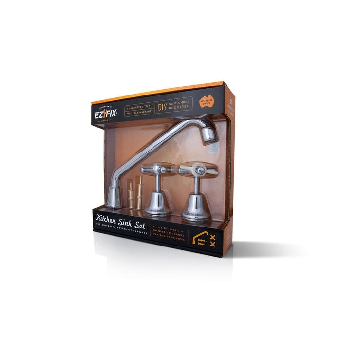 EZYFIX WELS 5 Star 5L/min Chrome Classic Retrofit Hob Sink Set Taps ...