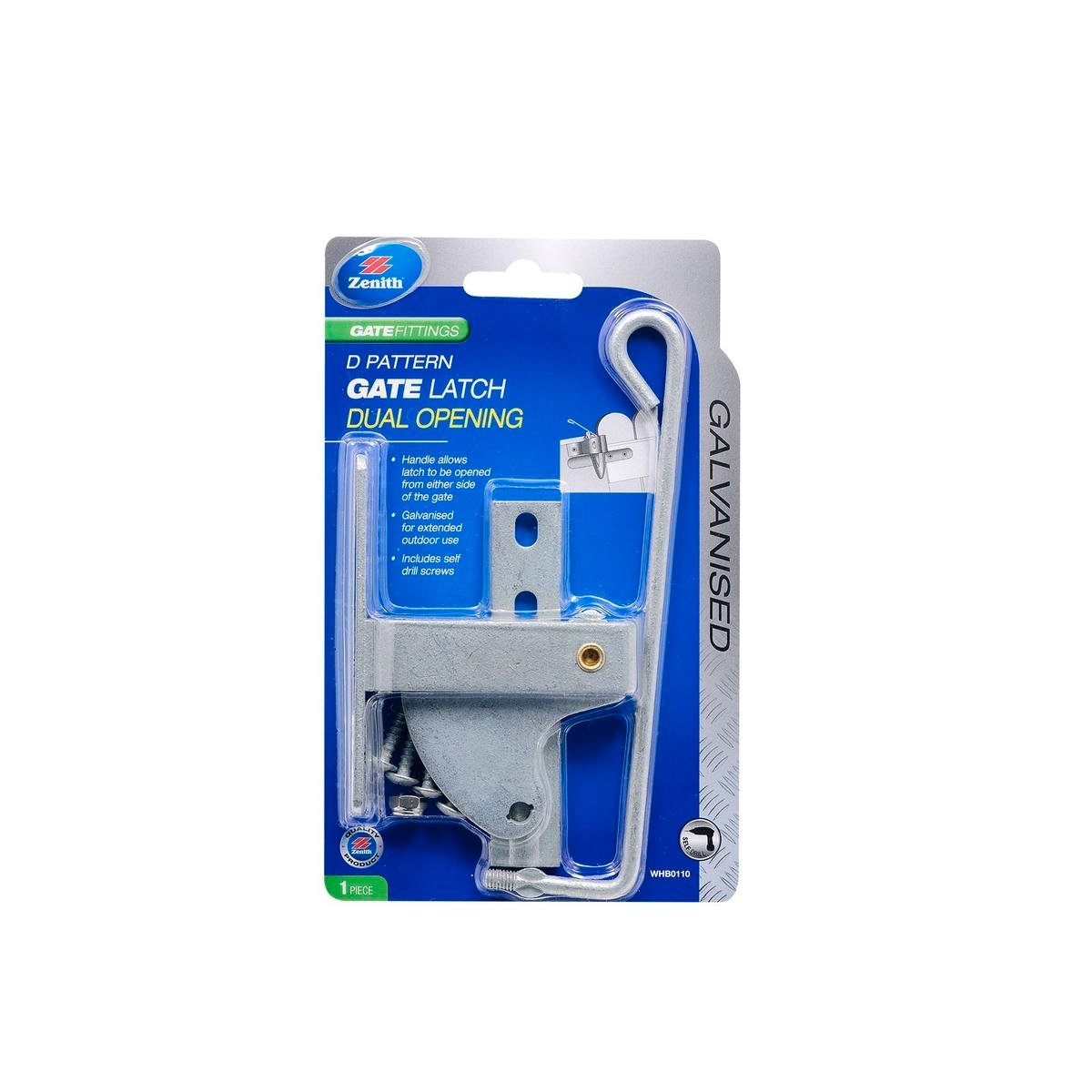 Zenith Latch Gate Galvanised Dual - Bunnings New Zealand