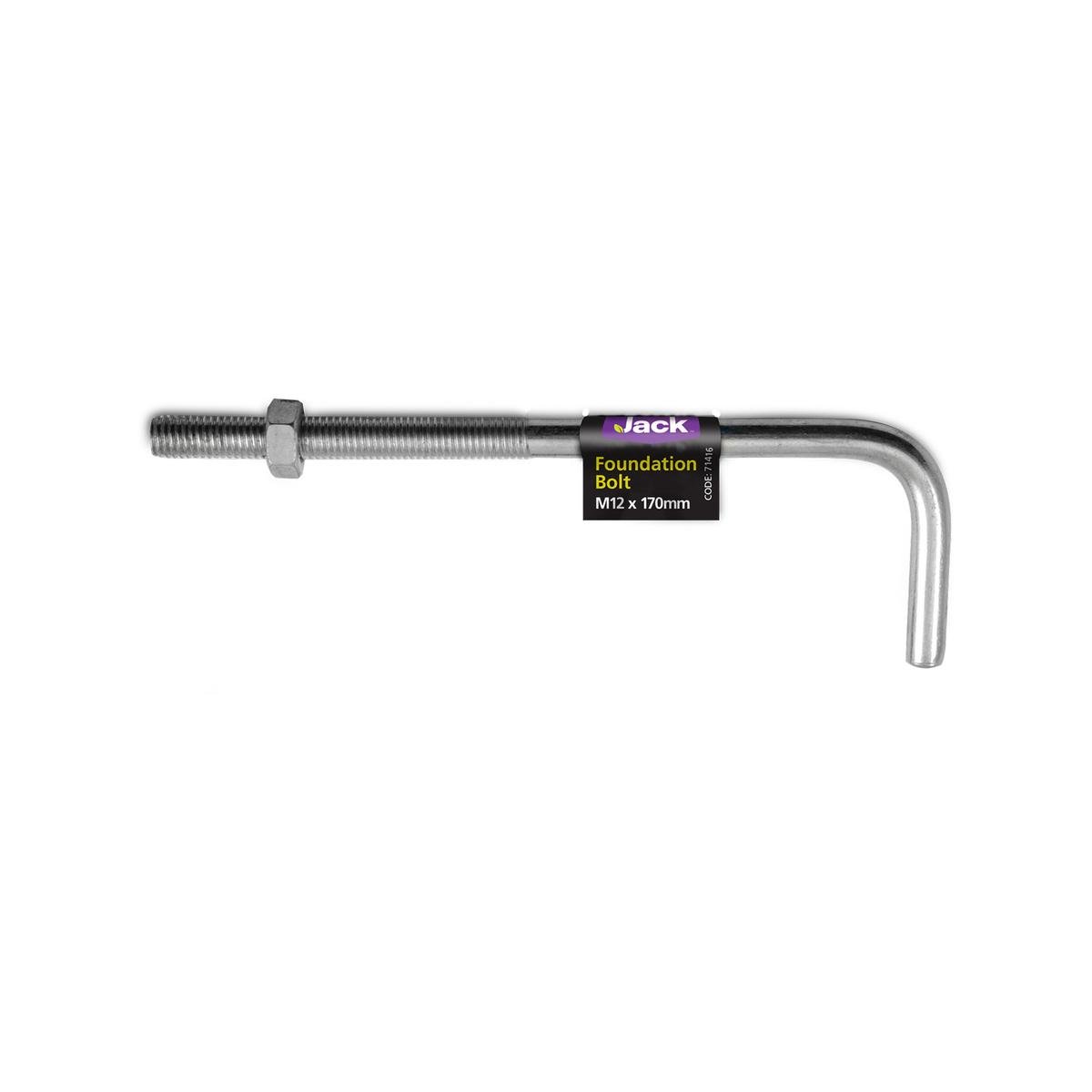 Jack M12 x 170mm L Shape Reinforcing Foundation Bolt - Bunnings Australia