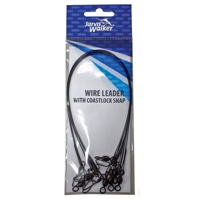 6 Pack of Jarvis Walker 9 Inch/80lb Wire Fishing Leaders with Coastlock ...