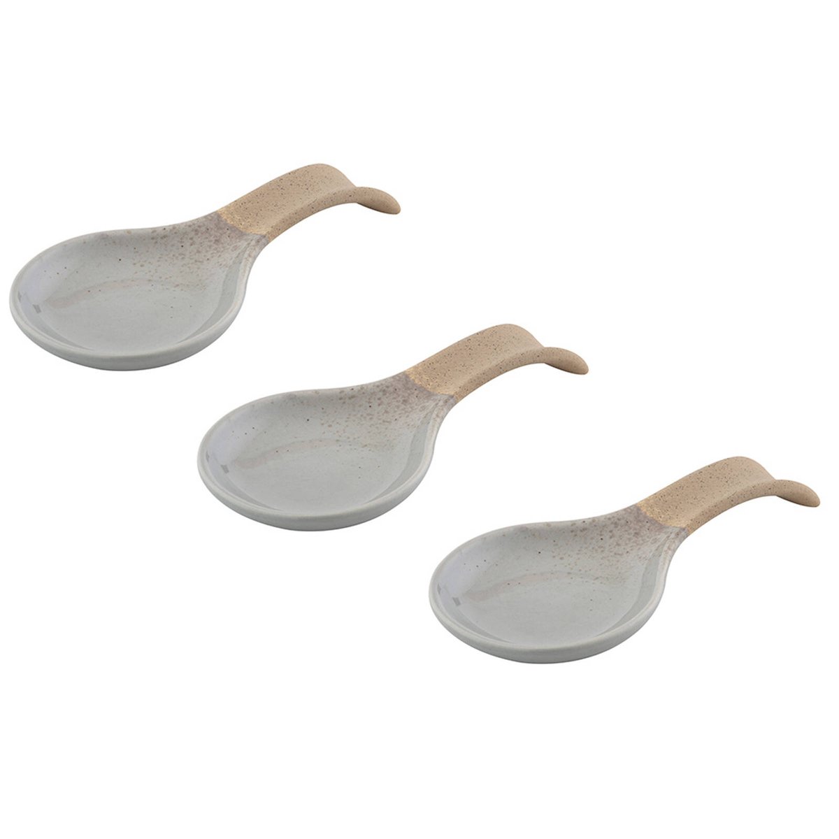 3PK Davis & Waddell Jenson Stoneware Spoon Rest 11x22cm - Grey/Natural ...
