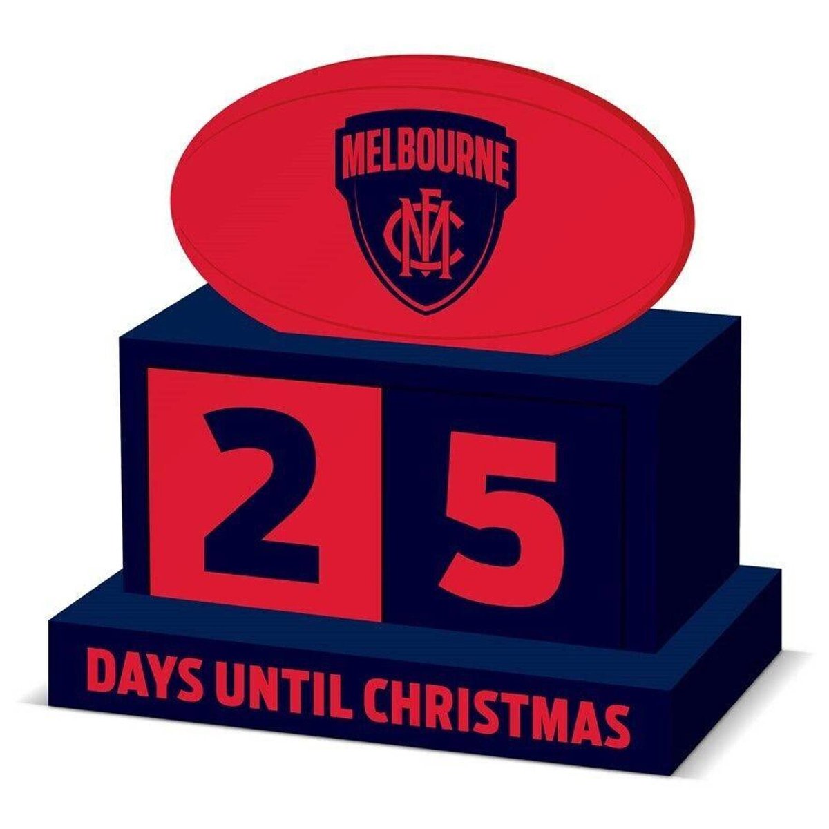 AFL Christmas Countdown Blocks - Melbourne Demons - Wooden - XMAS ...