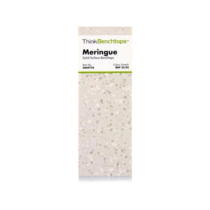 Think Benchtops Meringue Solid Surface Benchtops Sample - Bunnings ...
