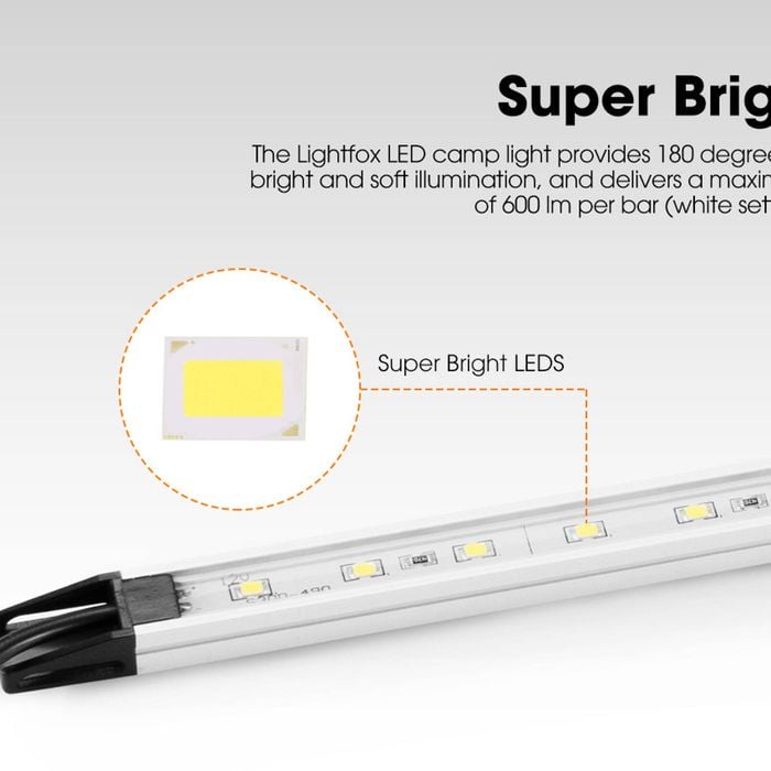 Lightfox 6PCS 12V LED Strip Light Bar Waterproof Amber White Lights ...