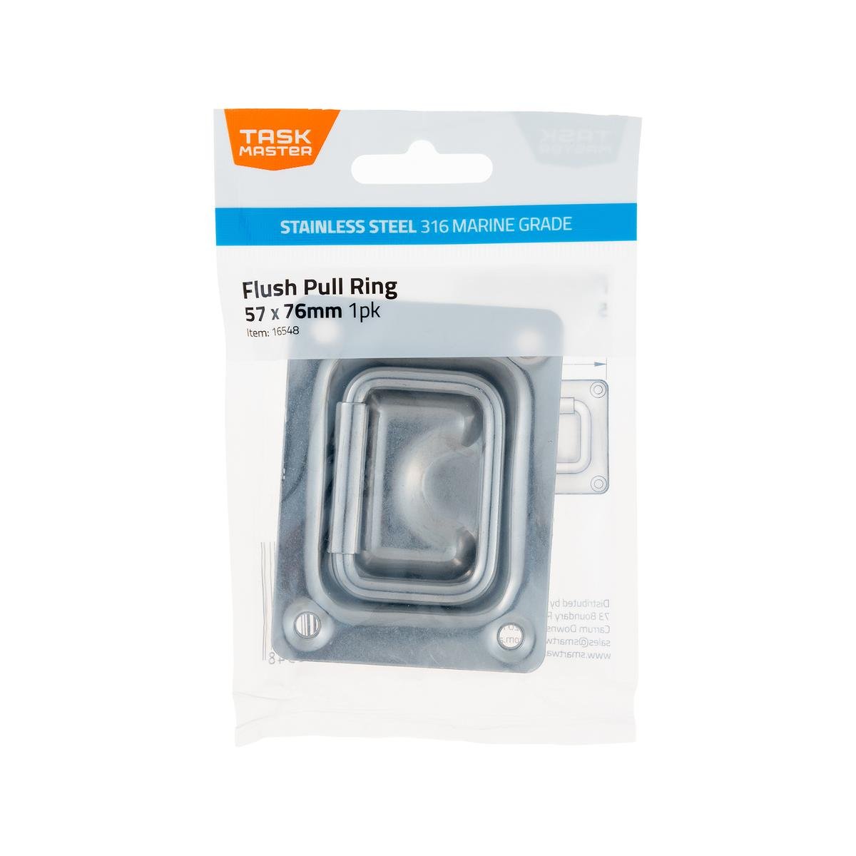Taskmaster 57 x 76mm 316 Stainless Steel Flush Pull Ring - Bunnings ...