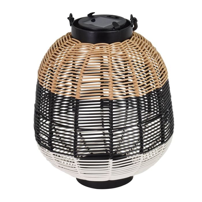 Astin Sinclair Rattan Weave LED Solar Lantern Bunnings Australia