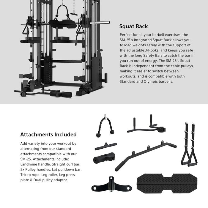 CORTEX SM25 Multi Gym (Dual Stack Functional Trainer, Smith Machine ...