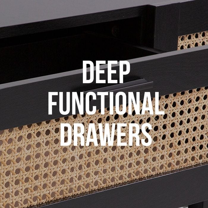 Tulum Console Table - Black Rattan with Timber Accents Black - Bunnings ...