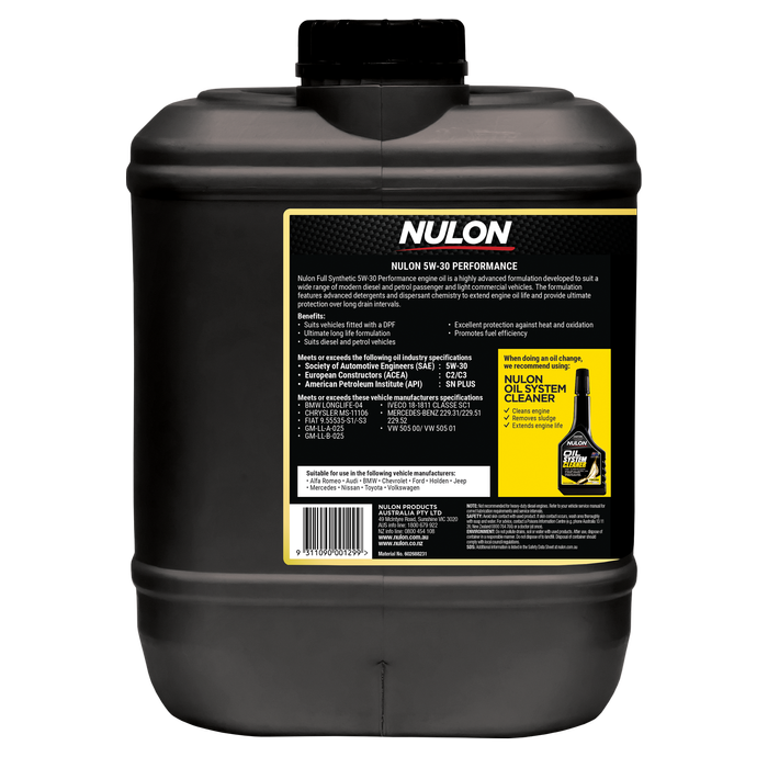 Nulon 10L Full Synthetic 5W-30 Performance Engine Oil - Bunnings New ...
