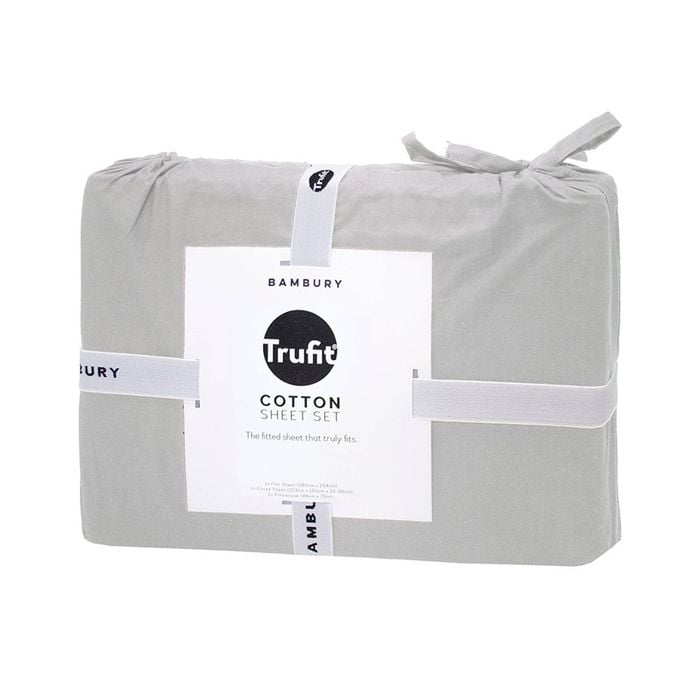 Bambury Tru Fit Sheet Set - Silver - Bunnings Australia