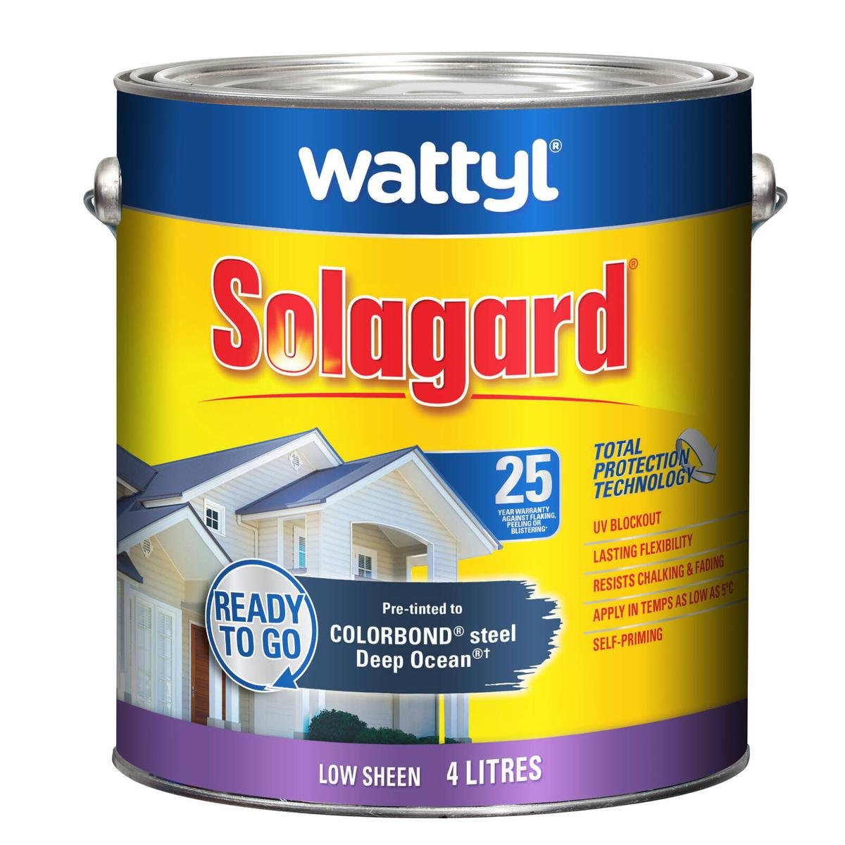 Wattyl Solagard 4L Pre-tinted Deep Ocean Low Sheen Exterior Paint ...