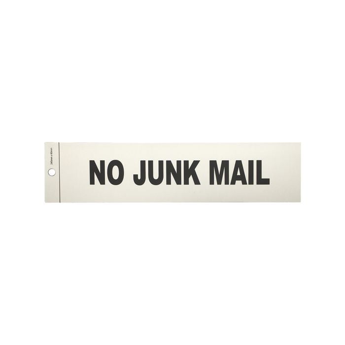 Brutus No Junk Mail 245x60mm Self Adhesive Plastic Sign - Bunnings New ...