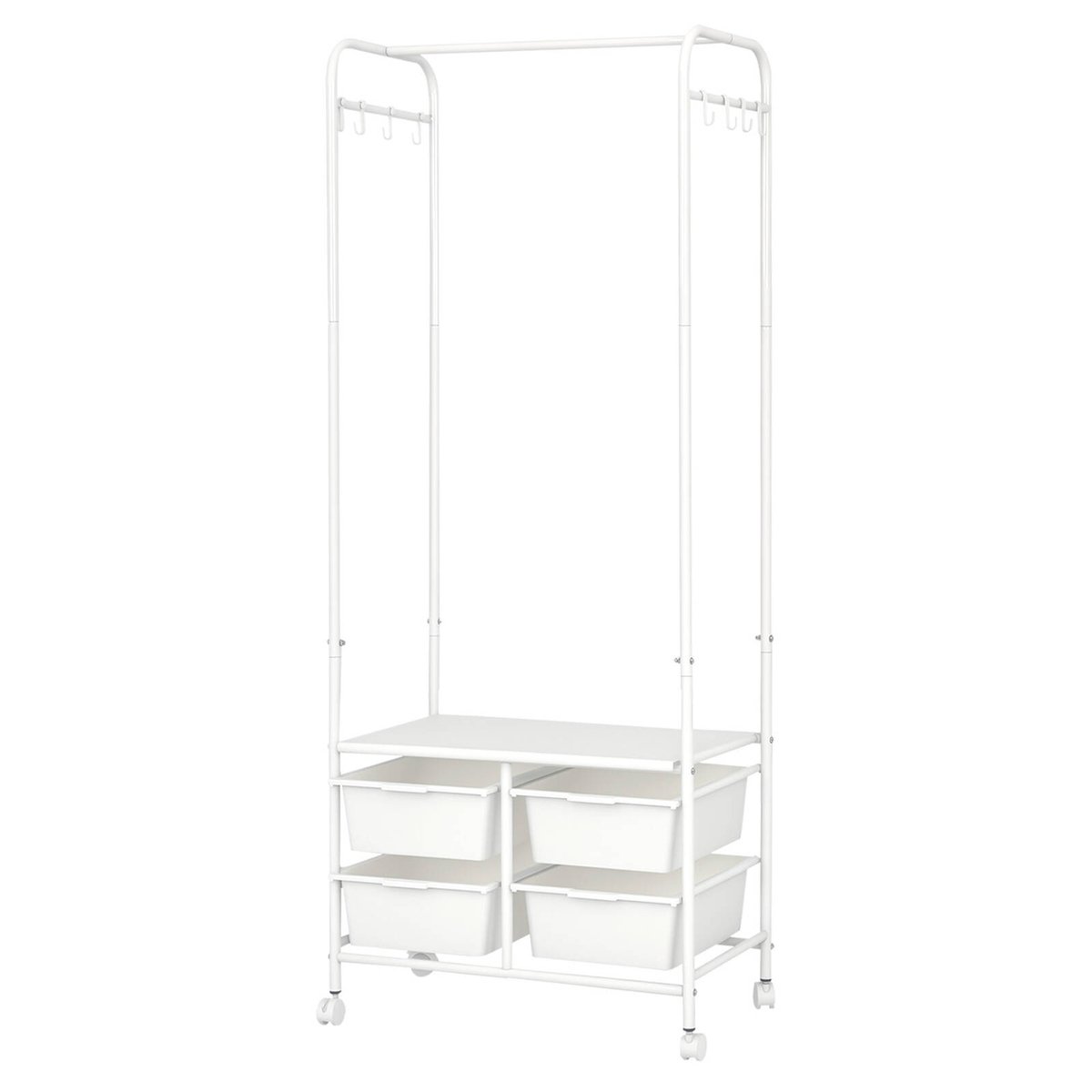 Levede Metal Open Wardrobe Clothes Rack with 4 Storage Boxes 63CM White ...