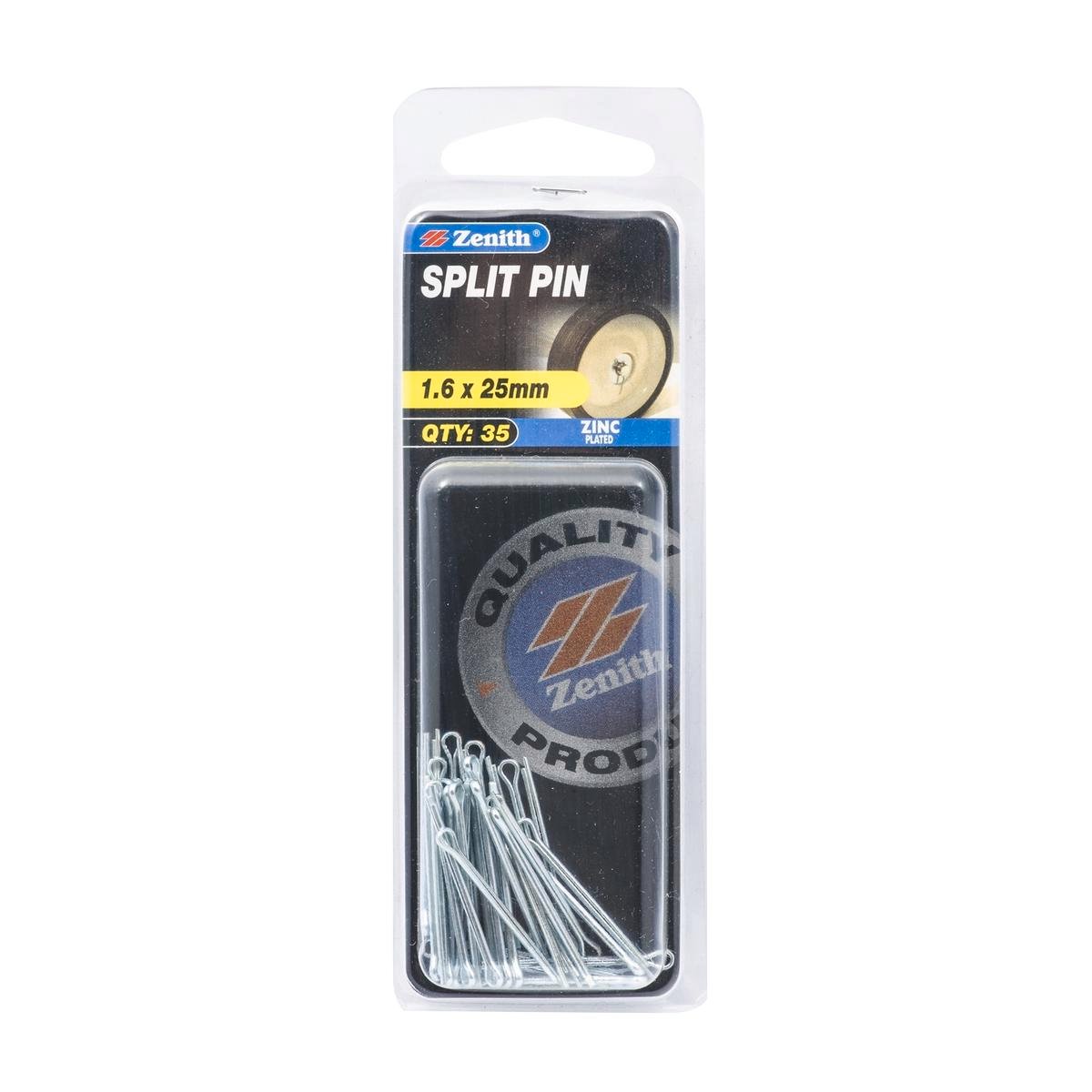 Zenith 1.6 x 25mm Zinc Plated Split Pins - 35 Pack - Bunnings Australia