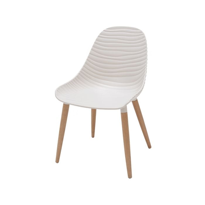 Mimosa White Stream Side Plastic Dining Chair - Bunnings Australia