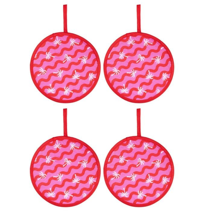 4PK Splosh Summer Waves Handheld Foldable Twist Fan 21cm Round Portable ...