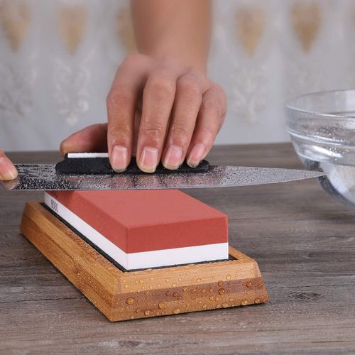 Knife Sharpening Stone,4 Side Grit 400/1000 3000/8000 Whetstones ...