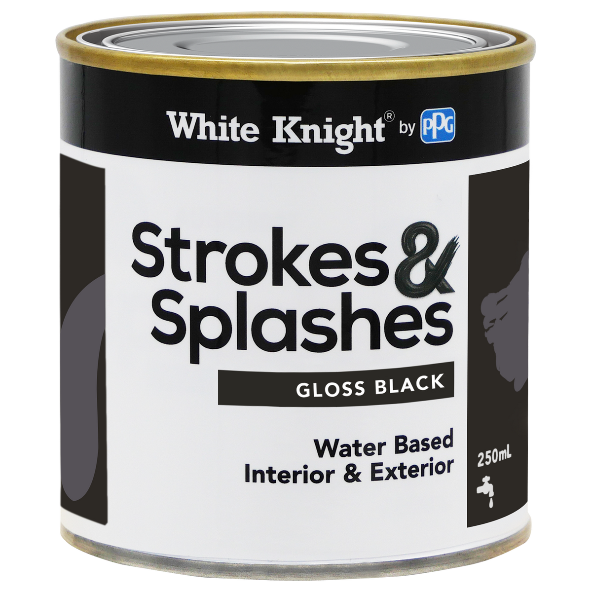 White Knight 250ml Black Gloss Strokes And Splashes Paint - Bunnings ...