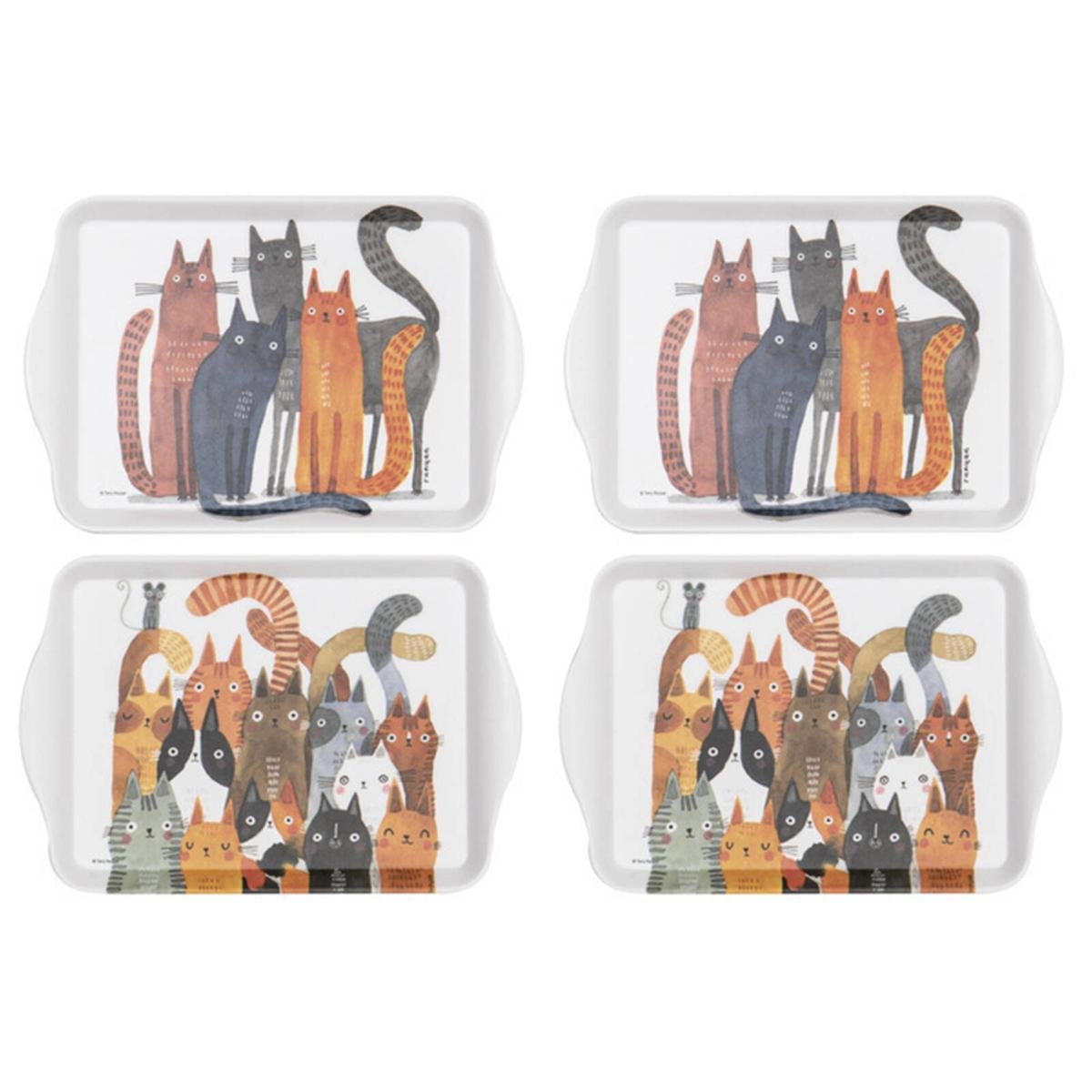 4PK Ashdene Quirky Cats 21cm Matte Melamine Scatter Tray - Bunnings ...