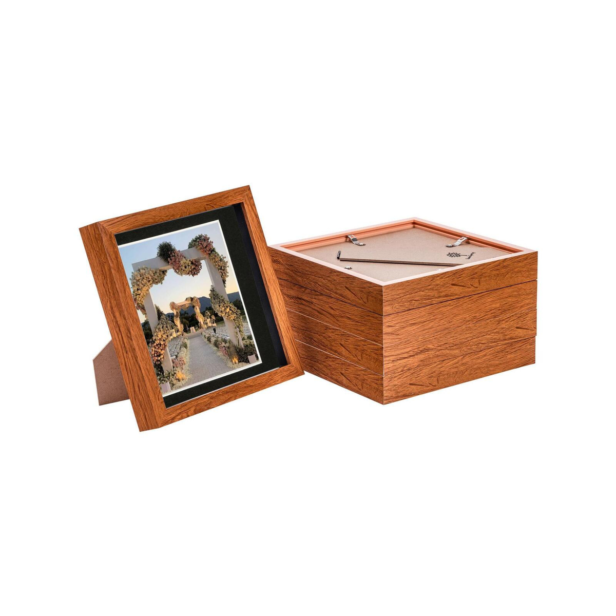 Nicola Spring Acrylic 3d Box Photo Frames With 6" X 6" Mounts - 8" X 8 ...