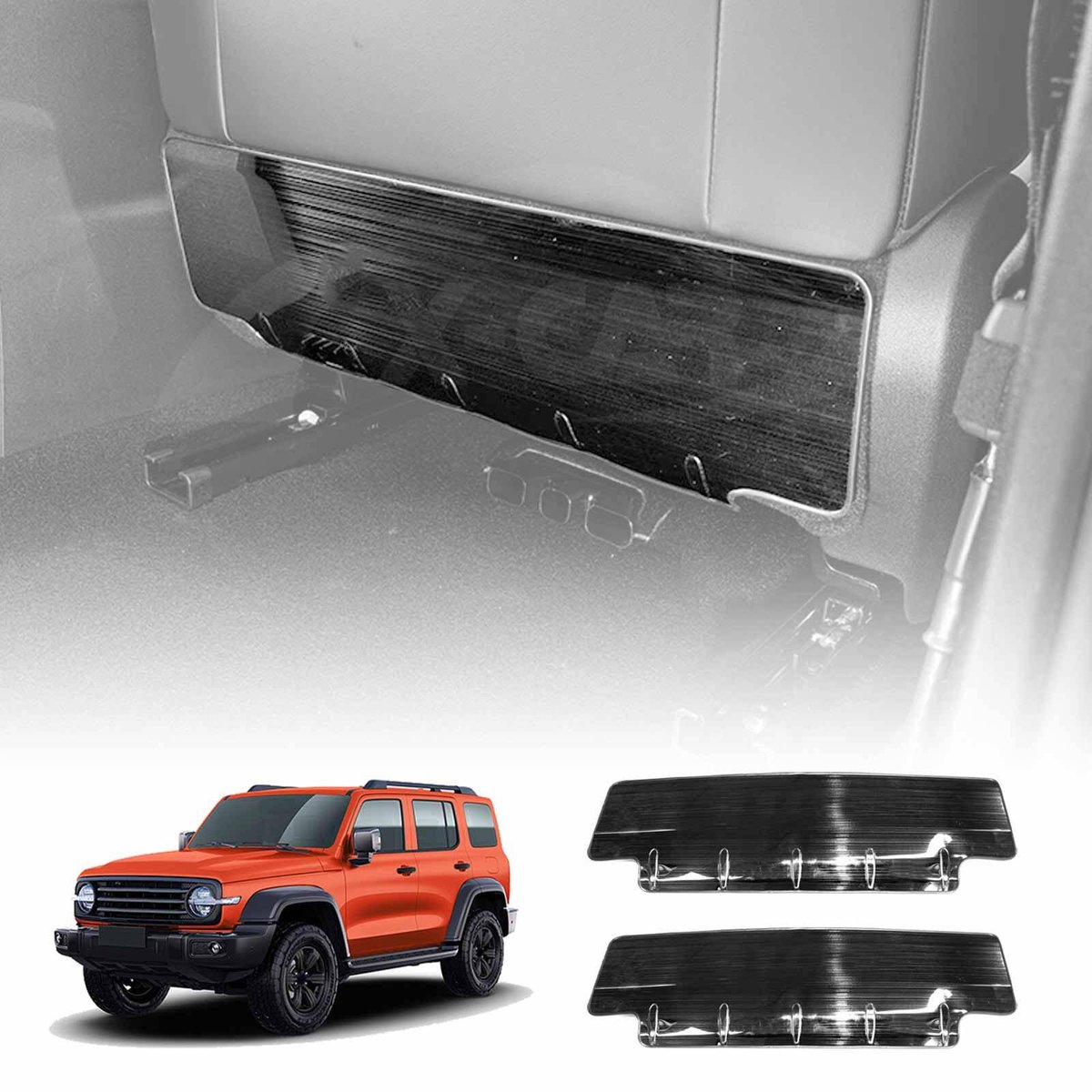 Stainless Steel Anti-Kick Plate Cover Trim for GWM Tank 300 Back Seat ...