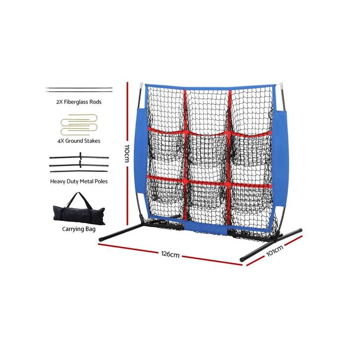 Everfit 9 Pockets Pitching Net Baseball Football Target Net Softball ...