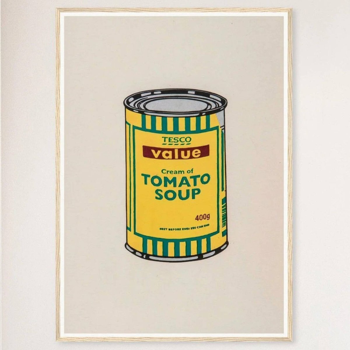 Galrie Banksy Soup Can Yellow Emerald Brown Poster - Iconic 2006 Art ...