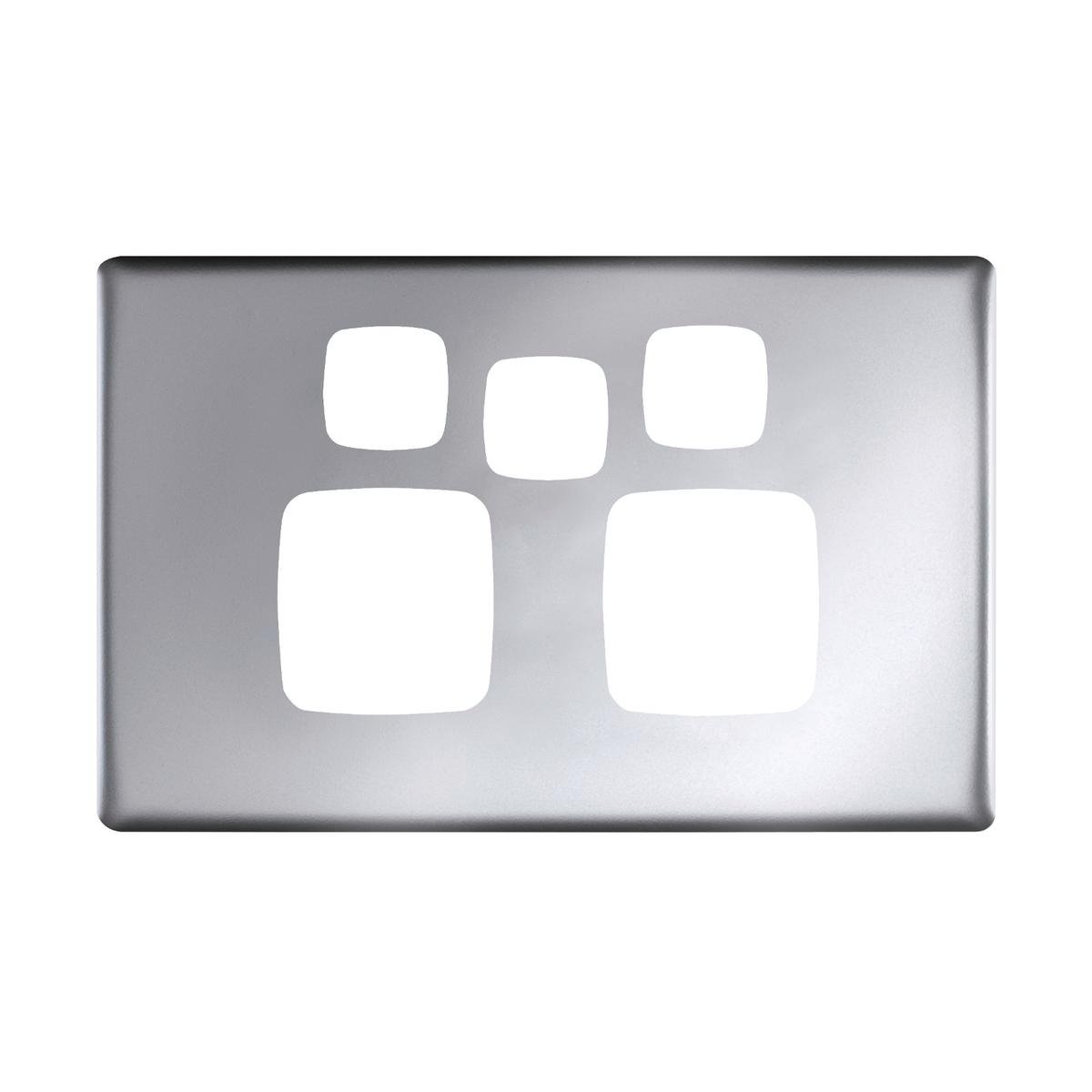 HPM LINEA Double Powerpoint With Extra Hole Coverplate - Matt Silver ...