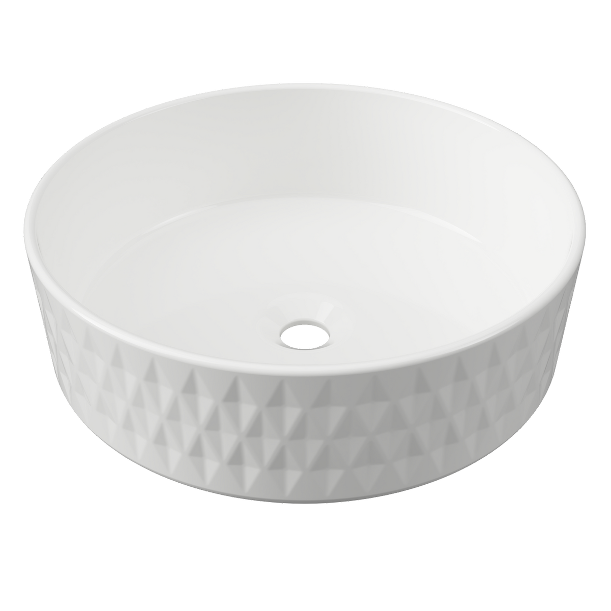 New England Joinery 360mm White Gloss Diamond Basin - Bunnings Australia