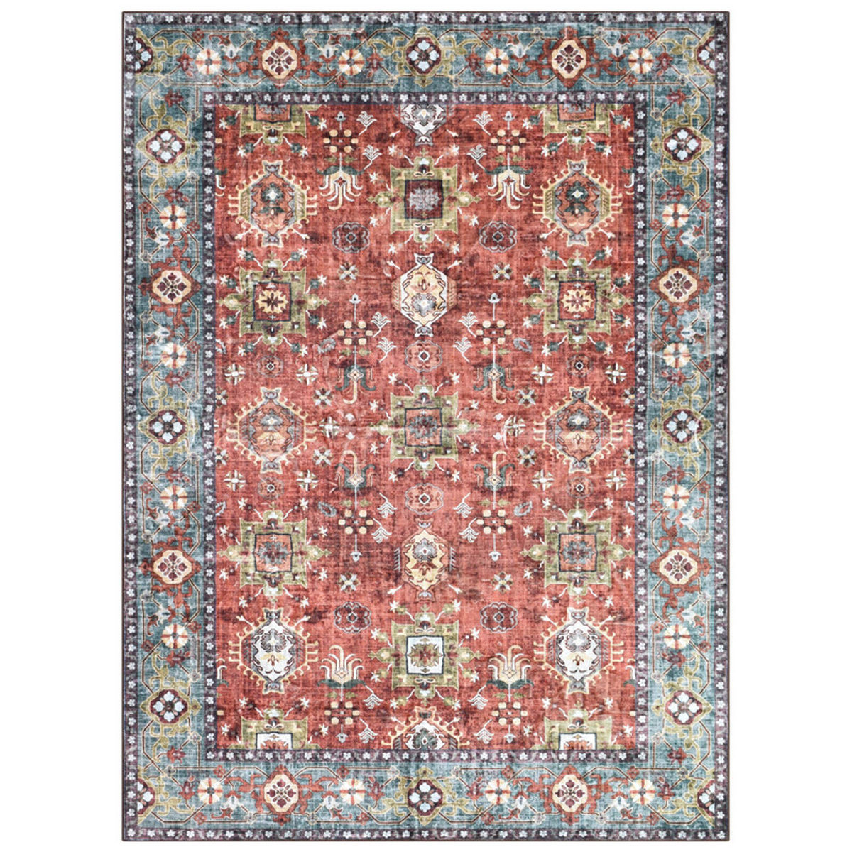 Solaris Damascus 160x220cm Rust Traditional Rug - Bunnings Australia