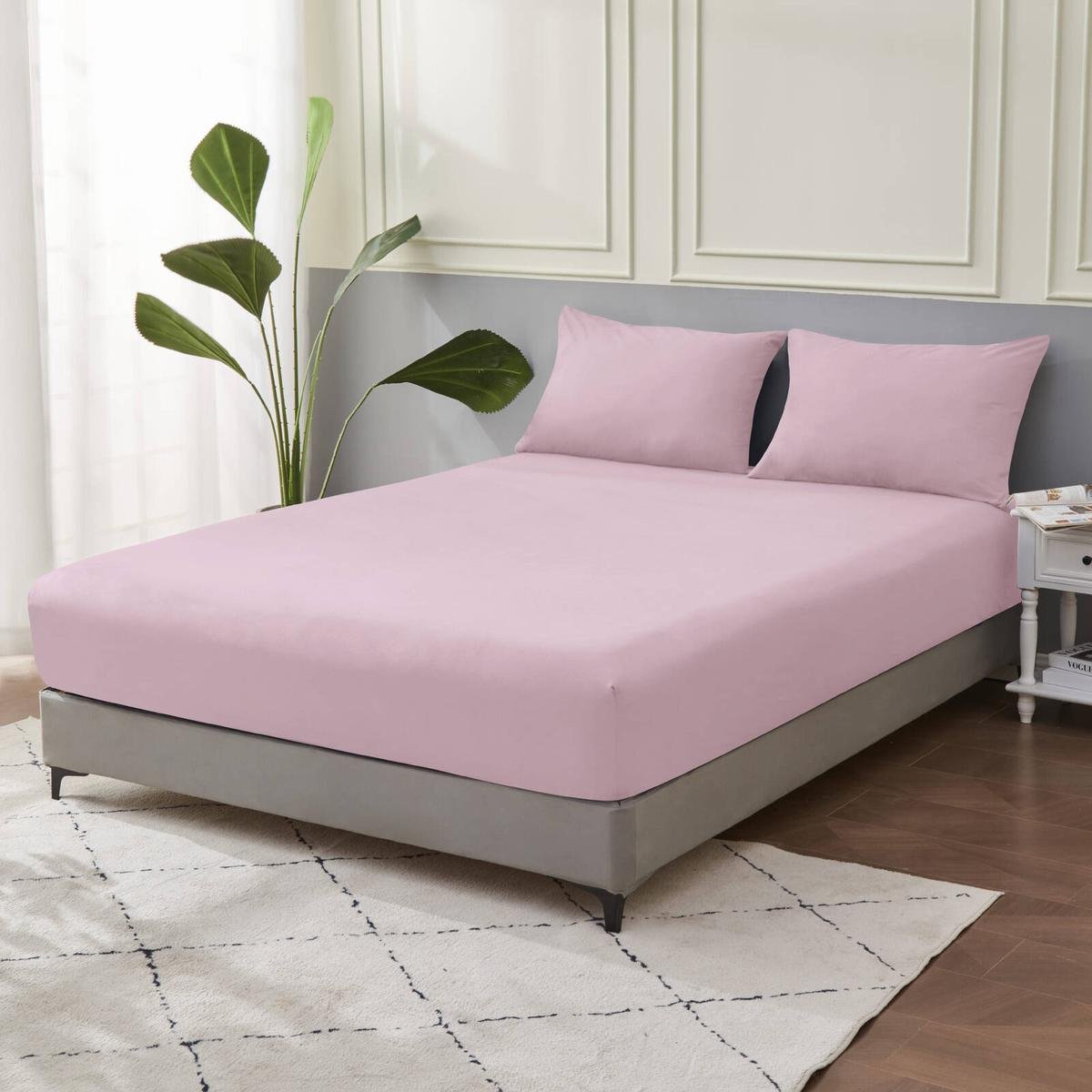 LINENOVA 100% Pure Cotton Deep Fitted Sheet Cover - Queen, Navy ...