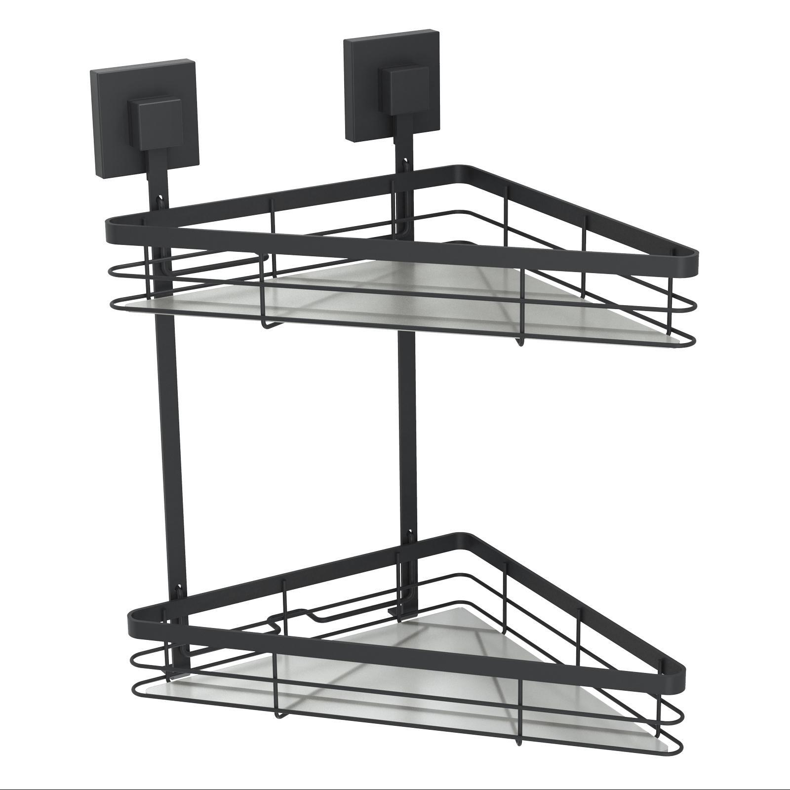 Fusion Loc 26kg Black Matte Style Plus Double Corner Shower Caddy Bunnings Australia