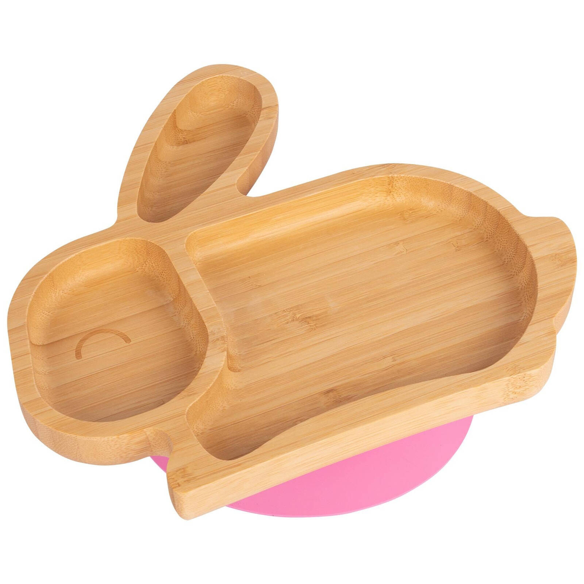 Tiny Dining Bamboo Rabbit Baby Feeding Plate with Suction Cup - Pink ...
