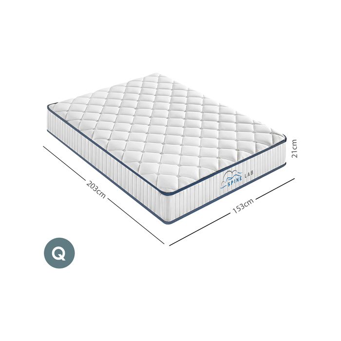 Spine-Lab Mattress 5 Zone 21cm Medium Firm Foam Bonnell Spring Queen ...