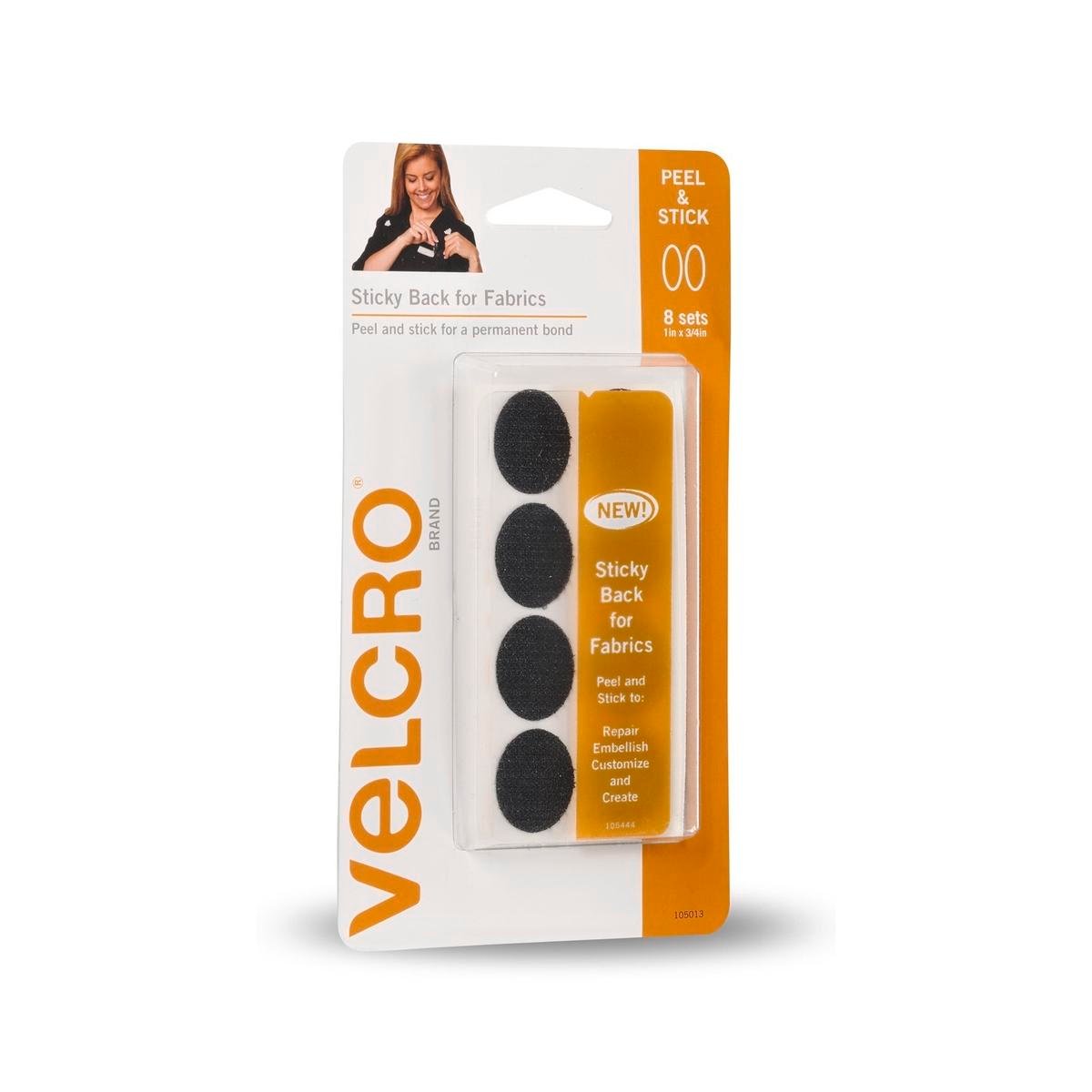 VELCRO® Brand Black Ovals Sticky Back for Fabrics - 8 Pack - Bunnings ...