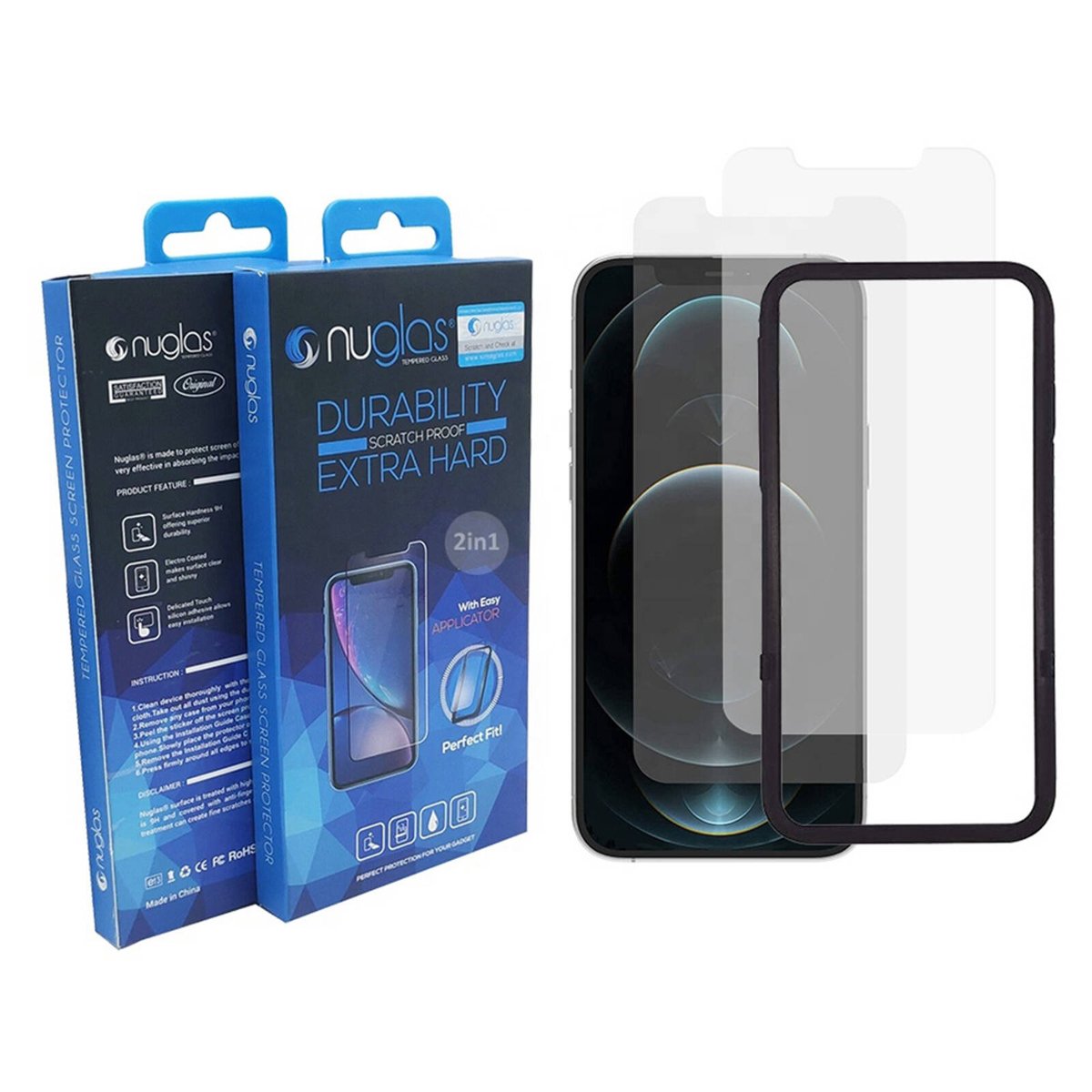 Nuglas 2x Screen protector Tempered Glass for IPhone 13 Mini with ...