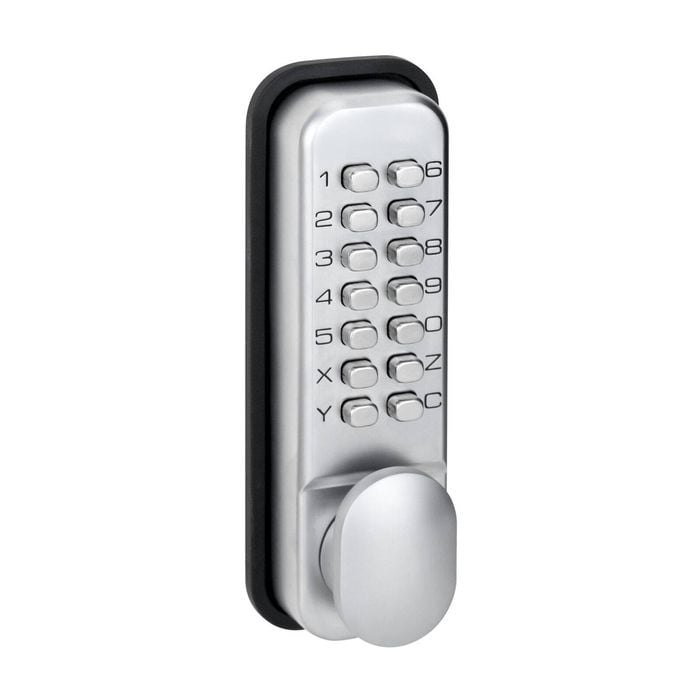 Delf Satin Chrome Push Button Digital Gate Lock Entrance Set - Bunnings ...
