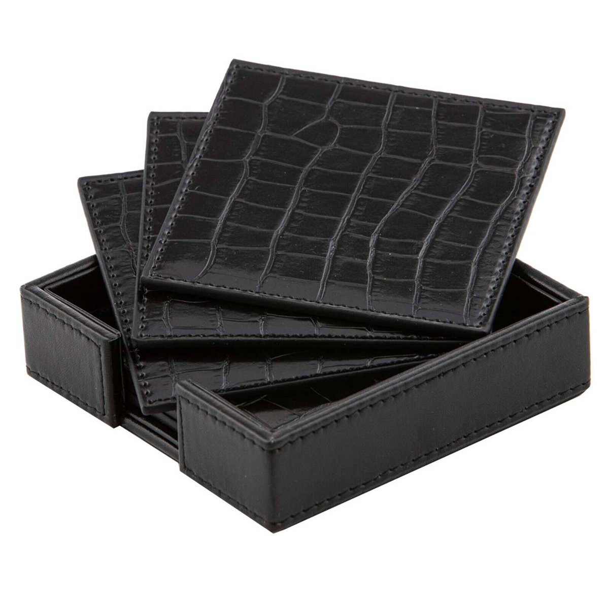 6PK Tempa Giovanni Square PU Drink Coaster Set - Midnight - Bunnings ...