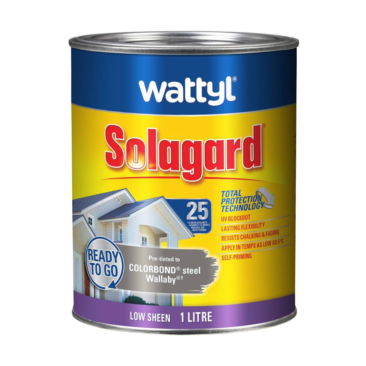 Wattyl Solagard 1L Pre-tinted Wallaby Low Sheen Exterior Paint ...